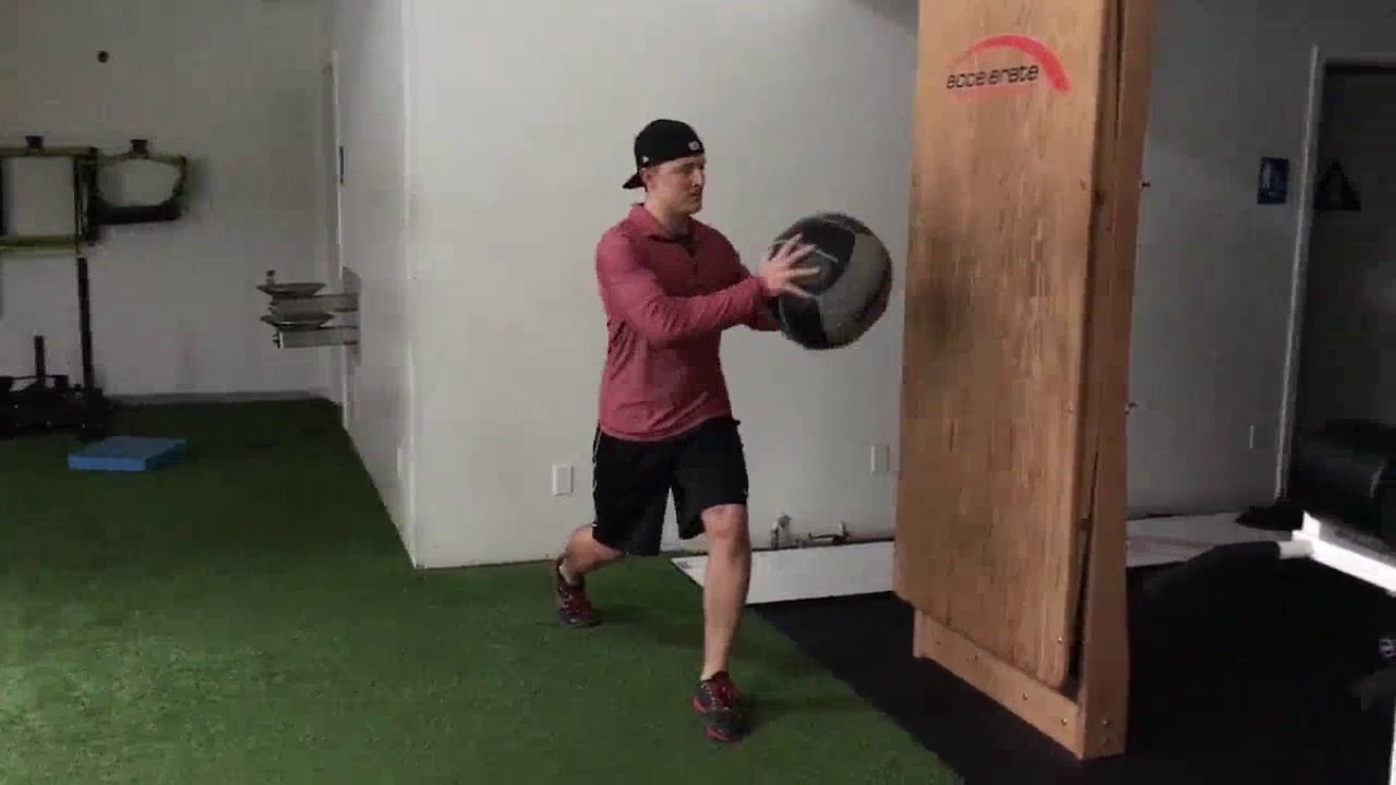 Staggered Stance MedBall Side Low Throw at Wall - YouTube