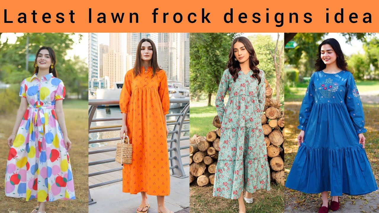 Latest lawn frock designs 2023 | Lawn frock designing | lawn Kay frock ...