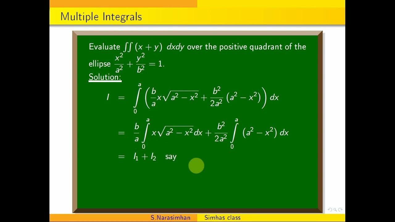 Evaluate double integral (x+y) dxdy over the positive quadrant of the ellipse x^2bya^2 + y^2byb ...