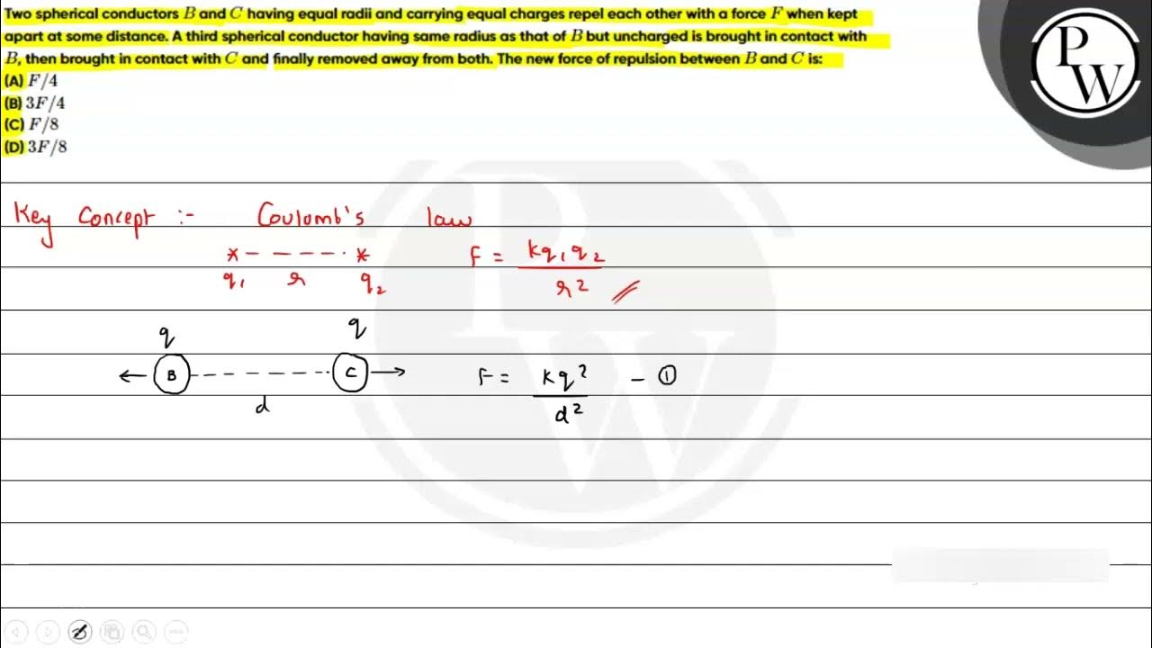 Two spherical conductors \( B \) and \( C \) having equal radii and ...