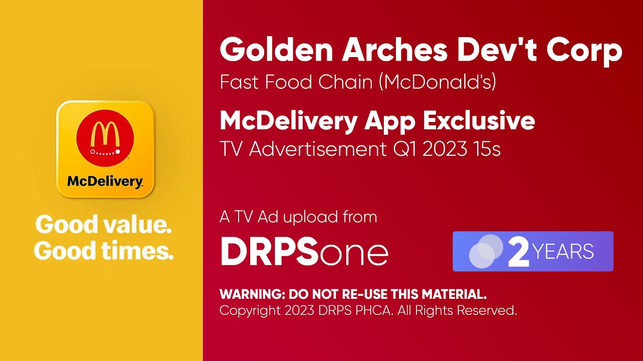 McDelivery App Exclusive TV Ad Q1 2023 15s (Philippines) - YouTube