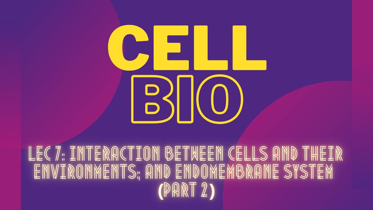 Cell Biology: Interaction Between Cells and their Environments; and ...