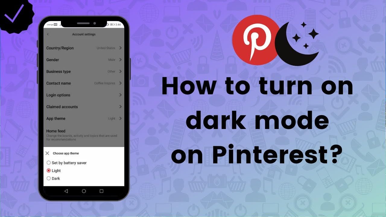 How to turn on dark mode on Pinterest? - Pinterest Tips - YouTube