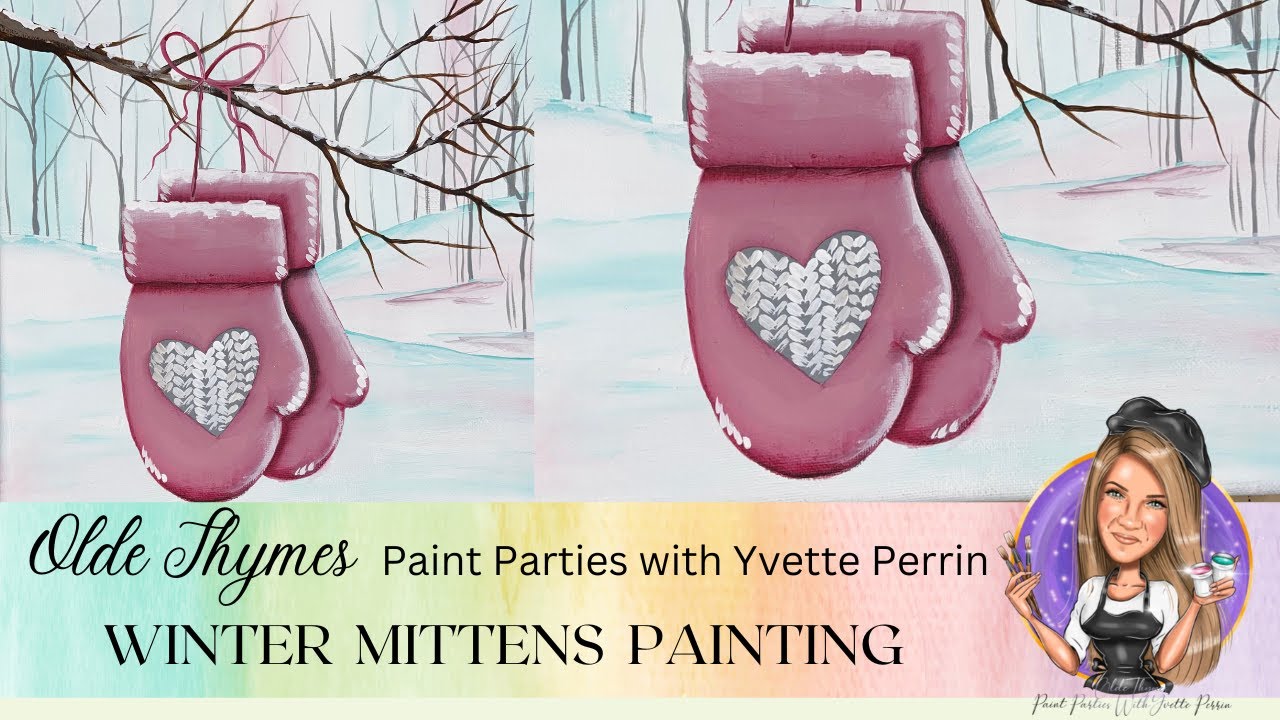 Winter Mittens Scene Step by Step Acrylic Painting Tutorial # ...