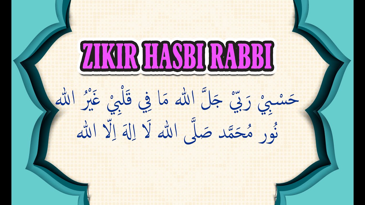 ZIKIR PENENANG JIWA - HILANGKAN STRESS / MASALAH I HASBI RABBI ...