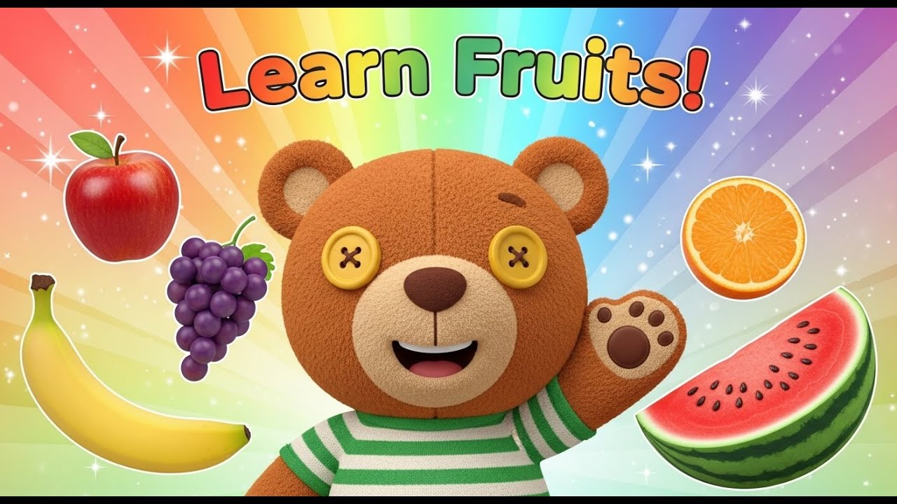 Learn Fruits with Pip 🐻 | Fun Kids Learning Video for Children - YouTube