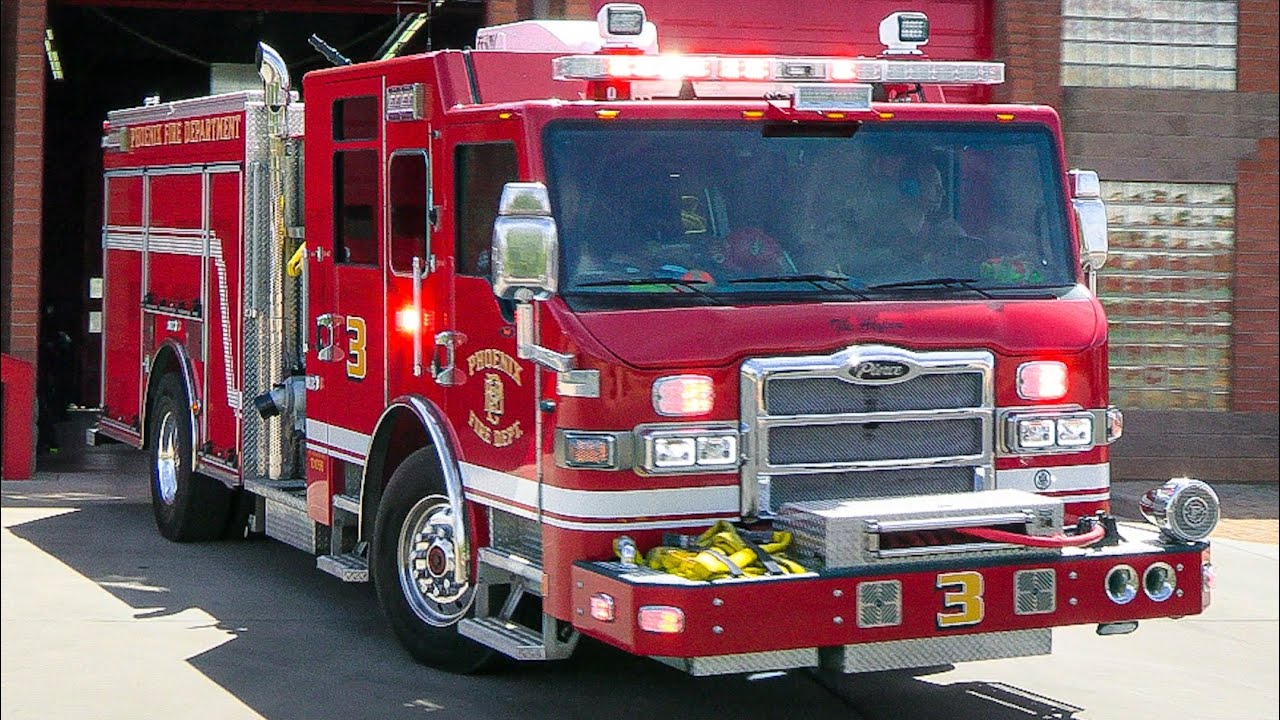 Phoenix Fire Dept. Engine 3 responding - YouTube
