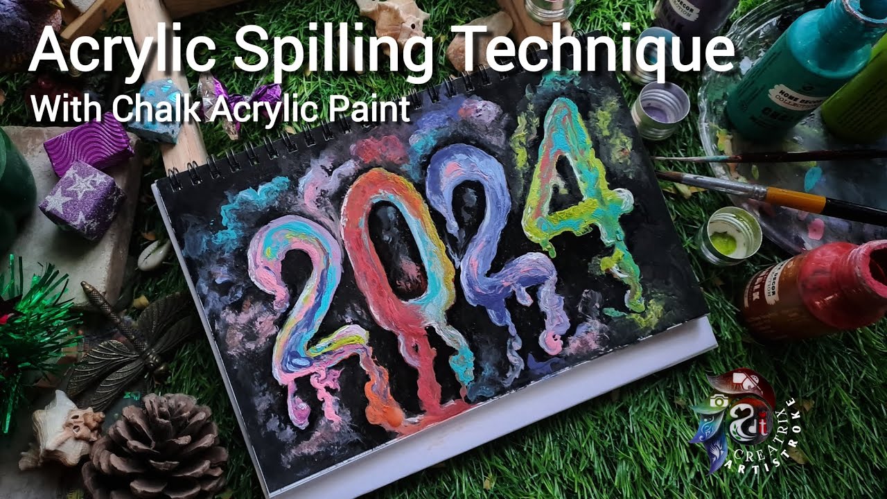Spilling Technique Calligraphy | #paintwithme | Chalk Acrylic Paint ...