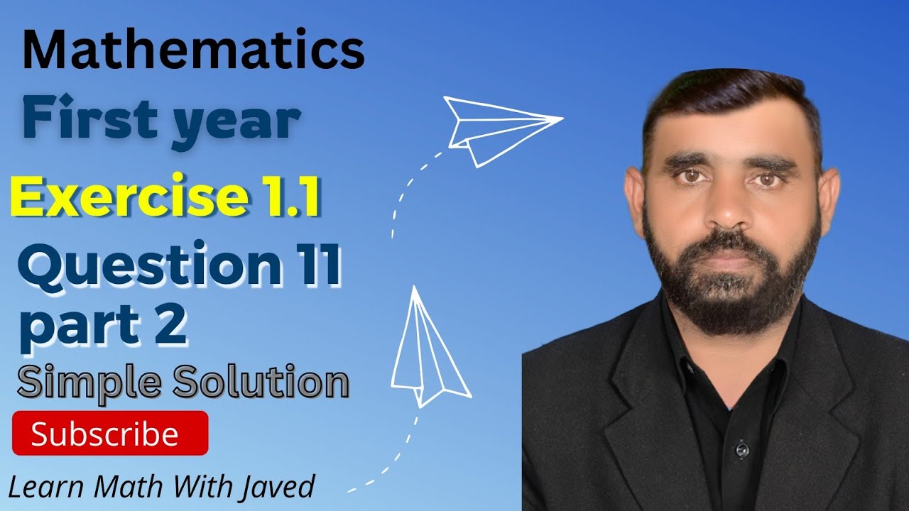 First year Math Question No 11 (part 2) - YouTube