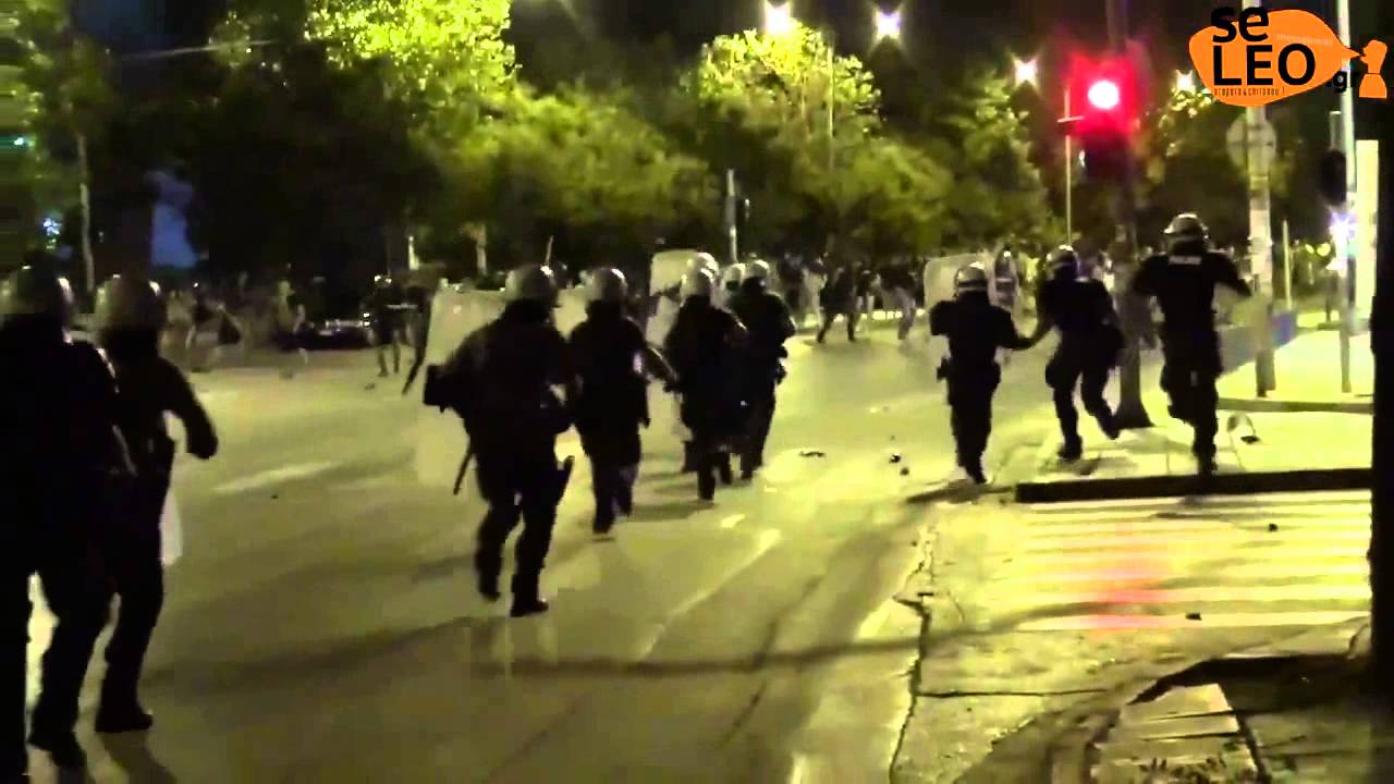 Greece, riots. Aris protesting against Hellenic Football Federation ...