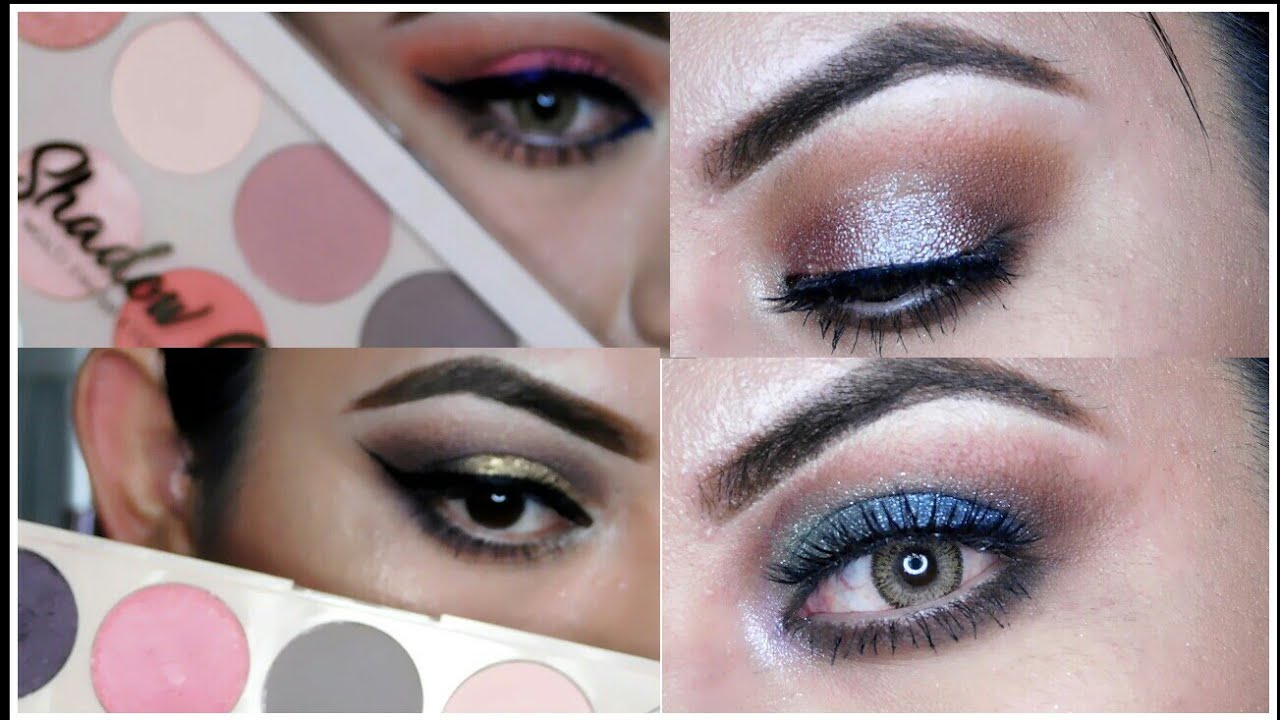 4 LOOKS con las Nuevas Paletas SHADOW COLLAGE kleancolor - YouTube