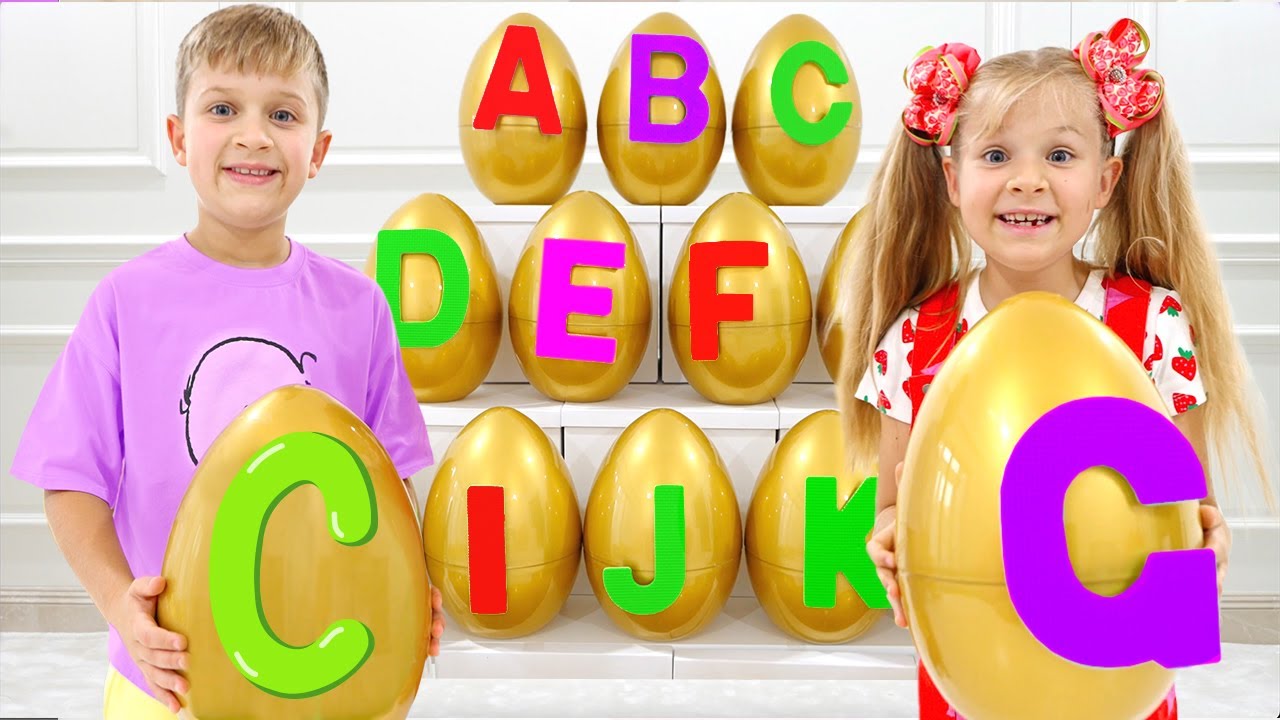 Diana and Roma English Alphabet with Surprise Eggs | ABC - YouTube
