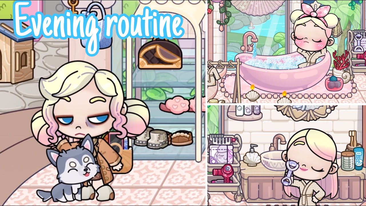 Evening routine after a hard day's work| Bubble Glam House| Pazu 🌆💖 # ...