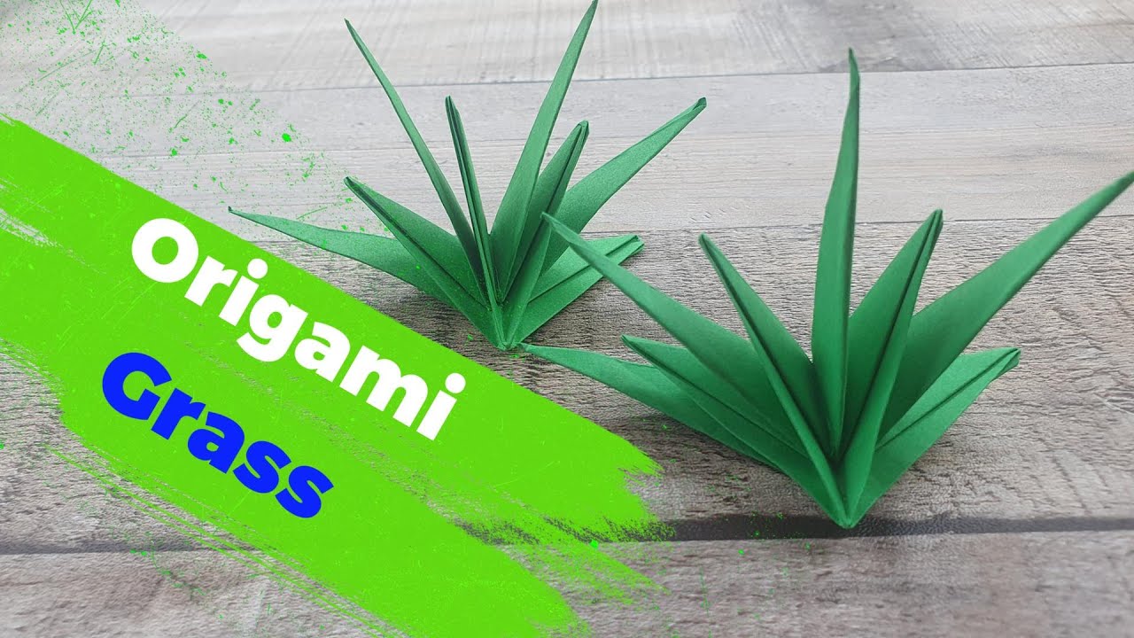 Origami easy paper grass with Ski - YouTube