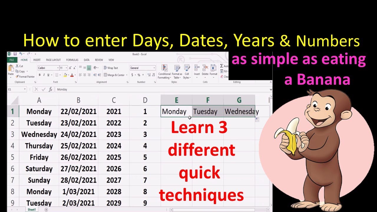 Excel Autofill How To Enter Days Dates Years And Numbers In Excel Without Typing columns Excel Autofill How To Enter Days Dates Years And Numbers In Excel Without Typing columns
