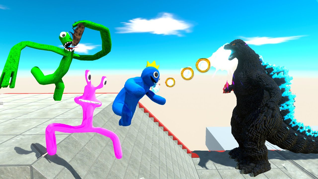 RAINBOW FRIENDS vs HEISEI GODZILLA DEATH FALL - Animal Revolt Battle ...