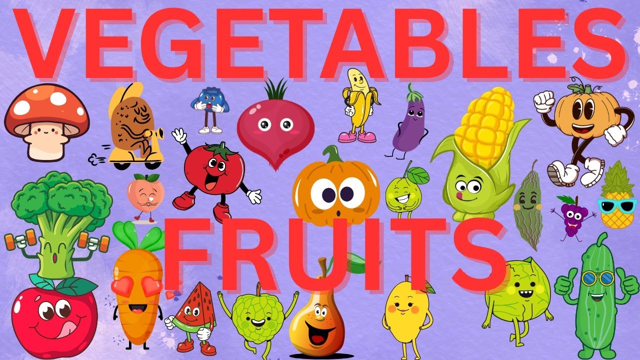 Vegetable and fruits names | First words for kids | English vocabulary ...