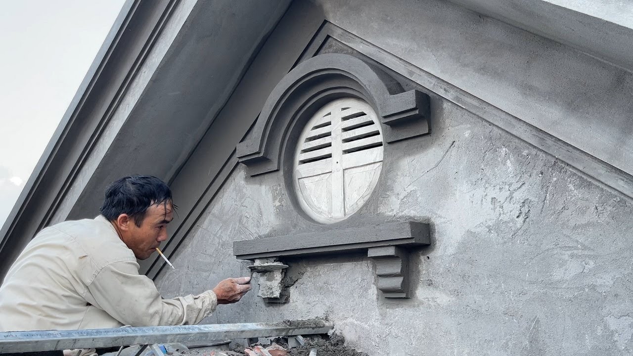 Excellent Skill Rendering Sand & Cement Decorate On Concrete Windows ...