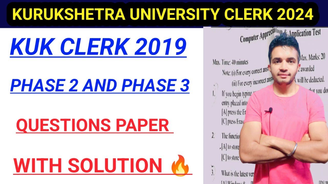 KUK CLERK PREVIOUS YEAR QUESTIONS PAPER | KUK CLERK PREVIOUS YEAR ...