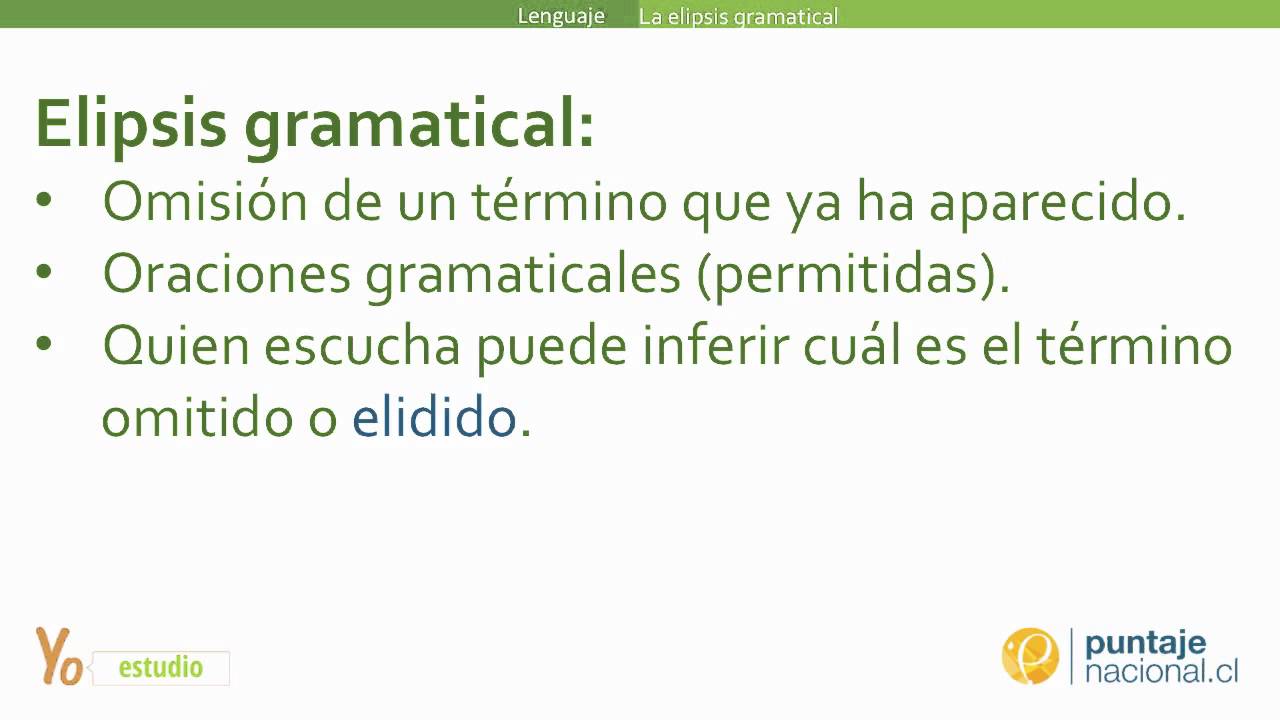 La elipsis gramatical - YouTube