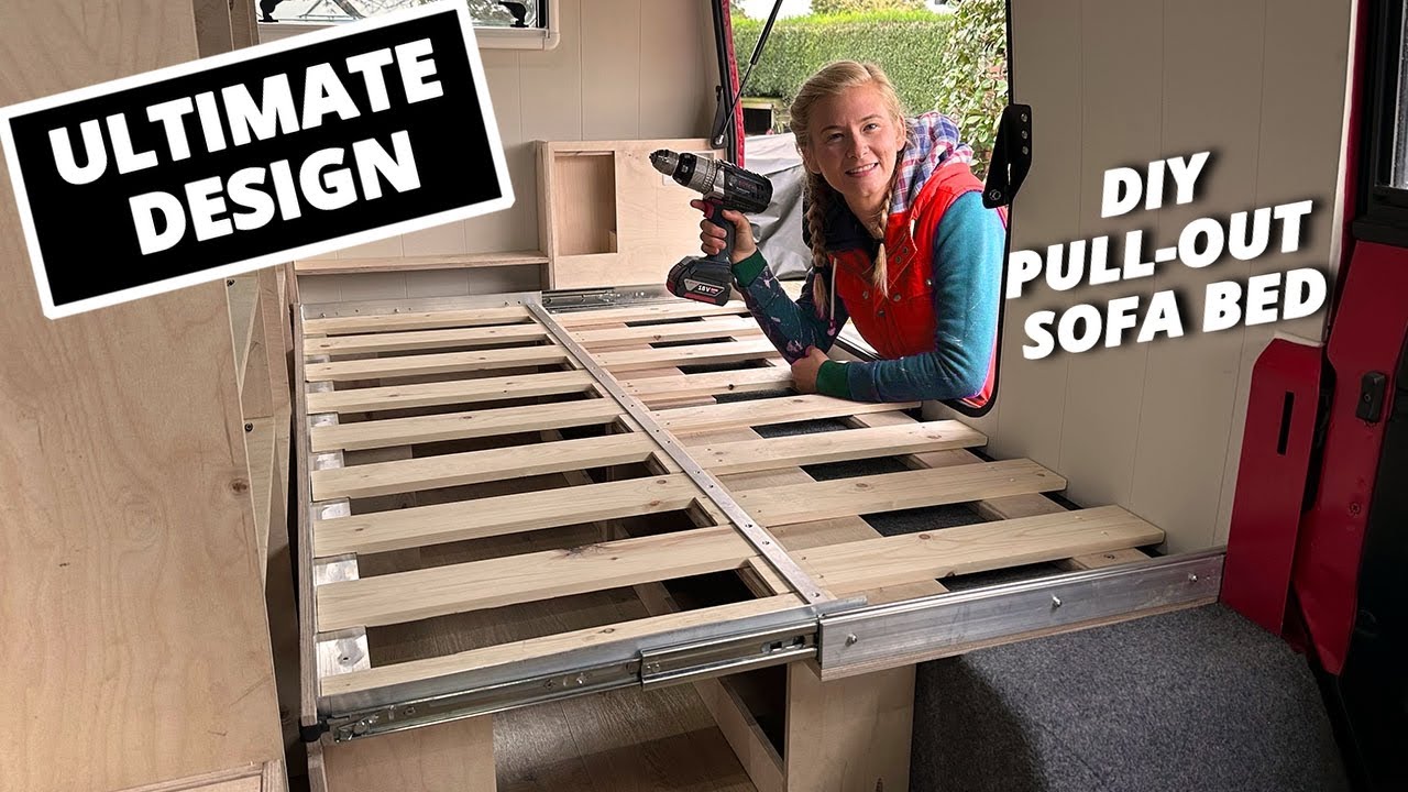 The BEST DIY Pull-Out Sofa Bed: How To Build An Extending Sliding Slat ...
