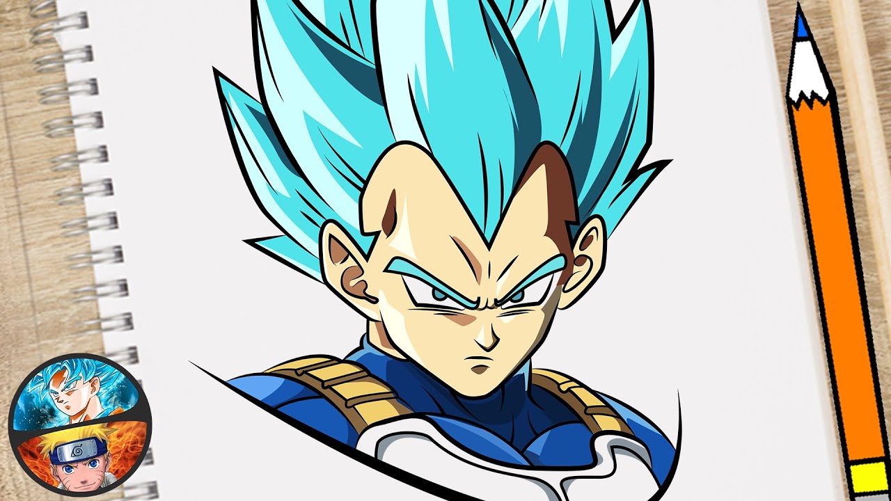 COMO DIBUJAR A VEGETA SUPER SAYAJIN DIOS AZUL - YouTube