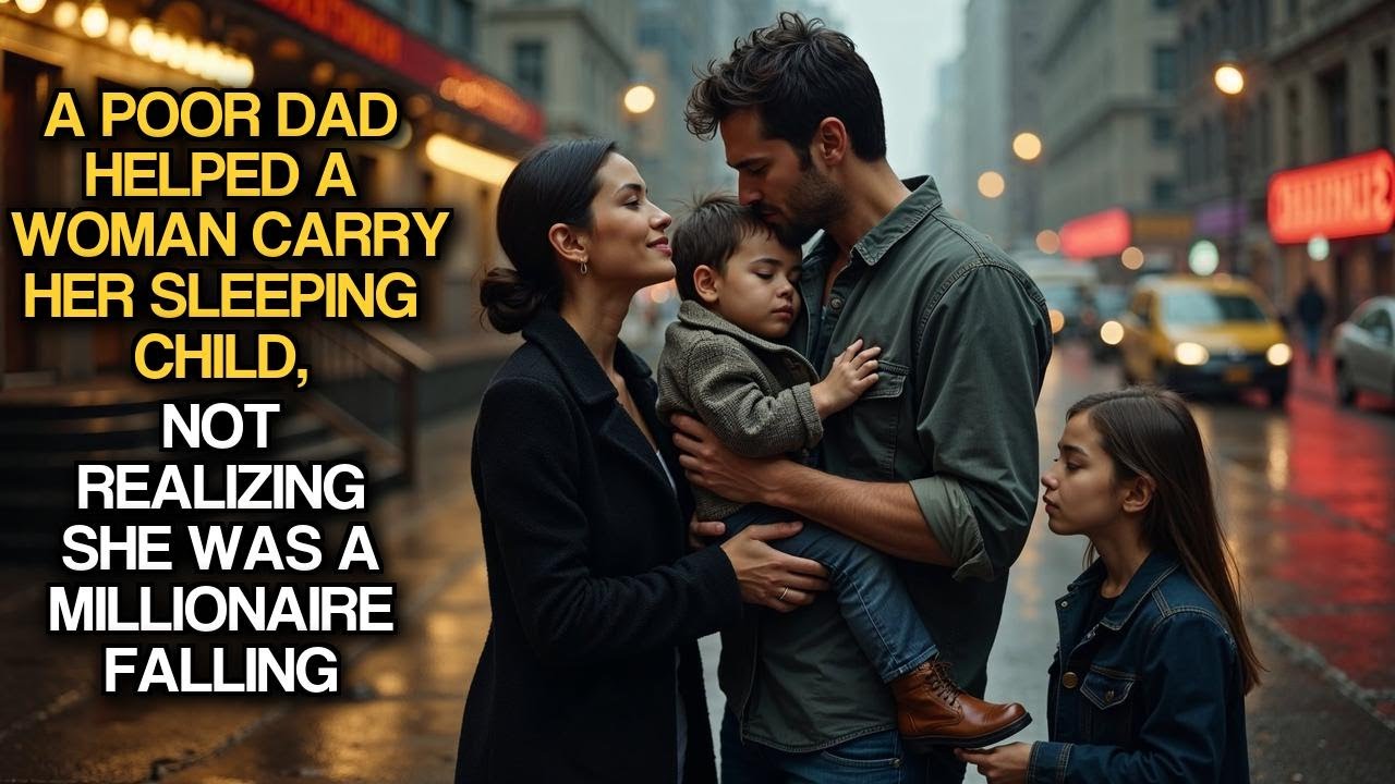 A Poor Dad Helped A Woman Carry Her Sleeping Child, Not Realizing She ...