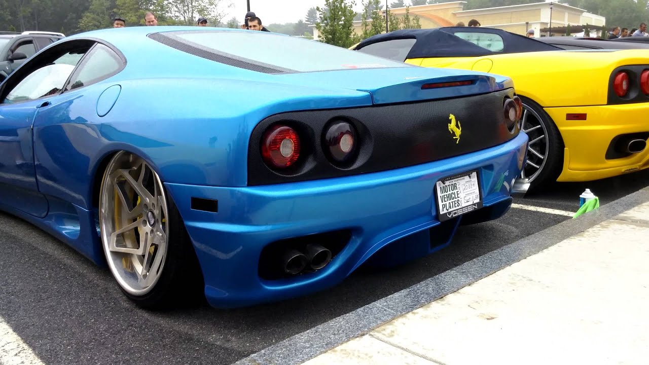 Beautiful Bagged Ferrari Modena 360 Rev! - YouTube