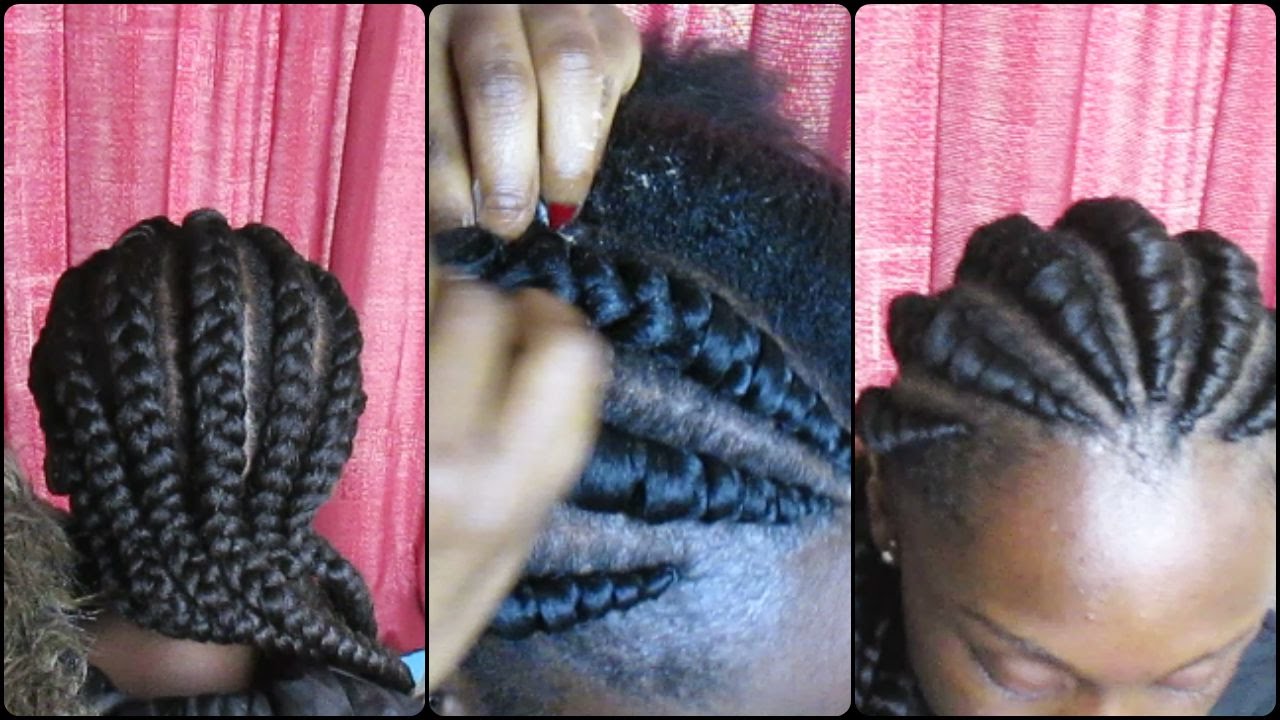 Styling for fun Style 3- Large cornrows - YouTube