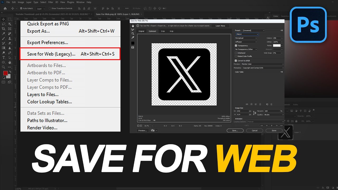 How to Save For Web in Photoshop | Photoshop Beginner Tutorial - YouTube
