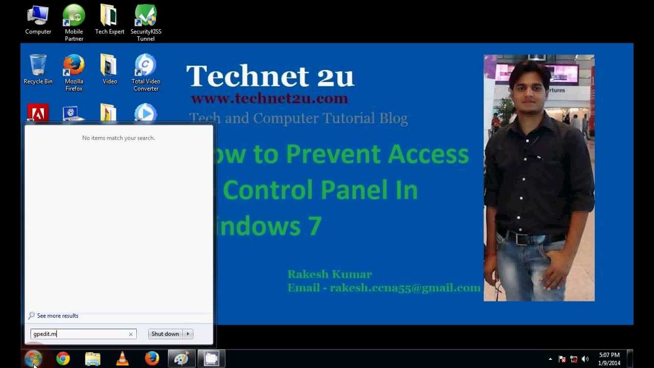 How to Prevent Access to Control Panel in Windows 7 - YouTube