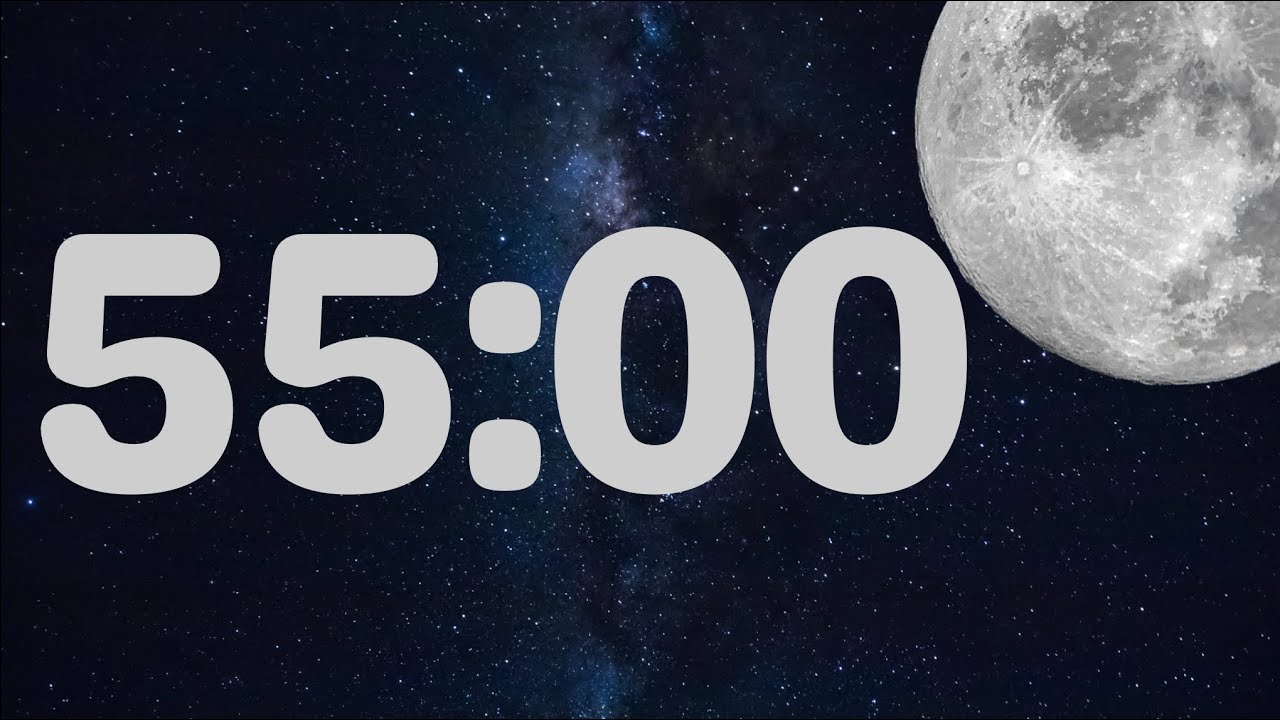 55 Minute Timer with Calm Piano Music | Fun Moon Timer with Music for ...
