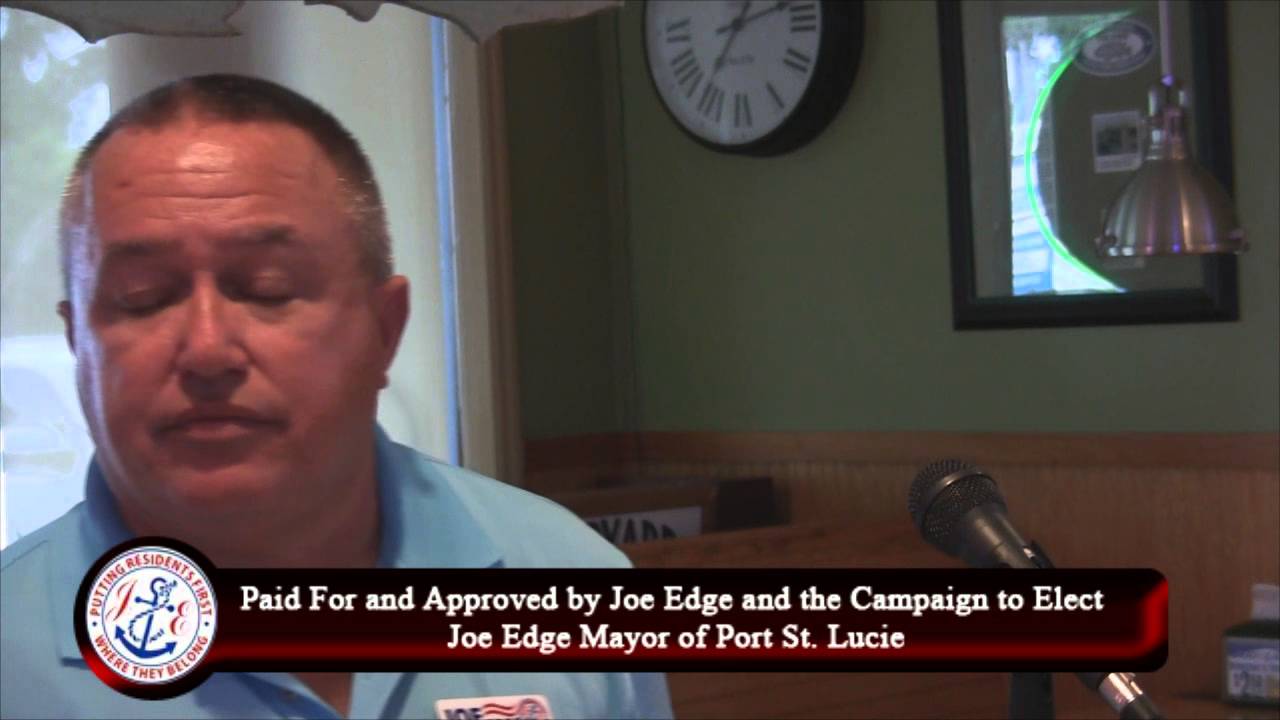 Joe Edge Mayor Port St Lucie FL Meet Up Tin Fish PT5 - YouTube