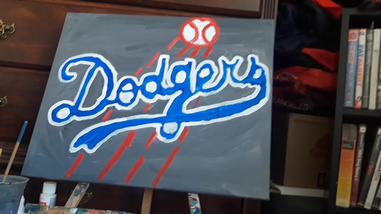 Draw and paint the Dodgers last part - YouTube