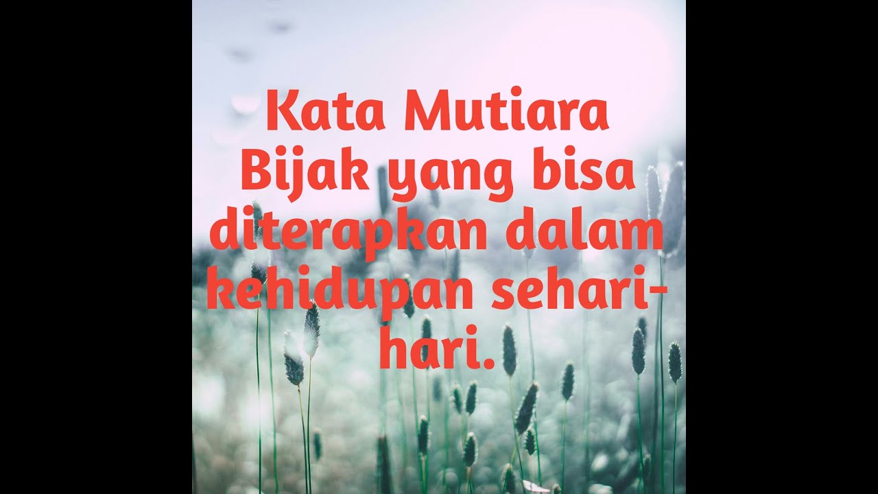 Kata Mutiara Bijak Tentang Kehidupan dan Motivasi - YouTube