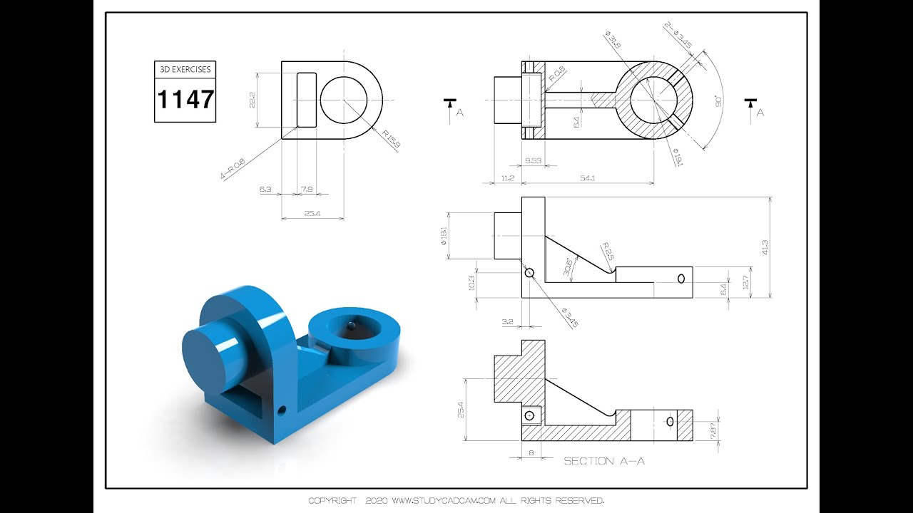 Solidworks 3D Exercises Part 1147 - YouTube