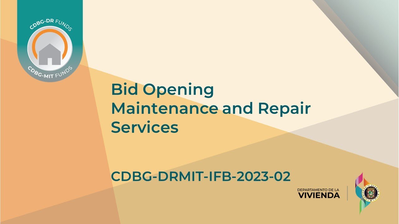 CDBG DRMIT IFB 2023 02 | Bid Opening | Maintenance and Repair Services ...