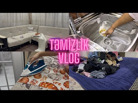 TƏMİZLİK VLOG✨Temudan aldığım uşaq geyimləri📦QABYUYANIMI TƏMİZLƏDİM✨