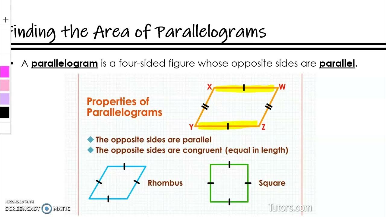3 05 area of parallelograms - YouTube
