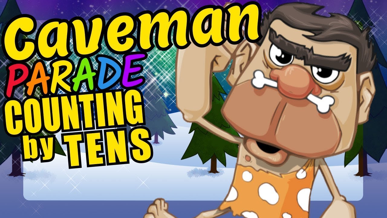 Caveman Teaching Counting by Tens Educational Math Video for Kids - YouTube