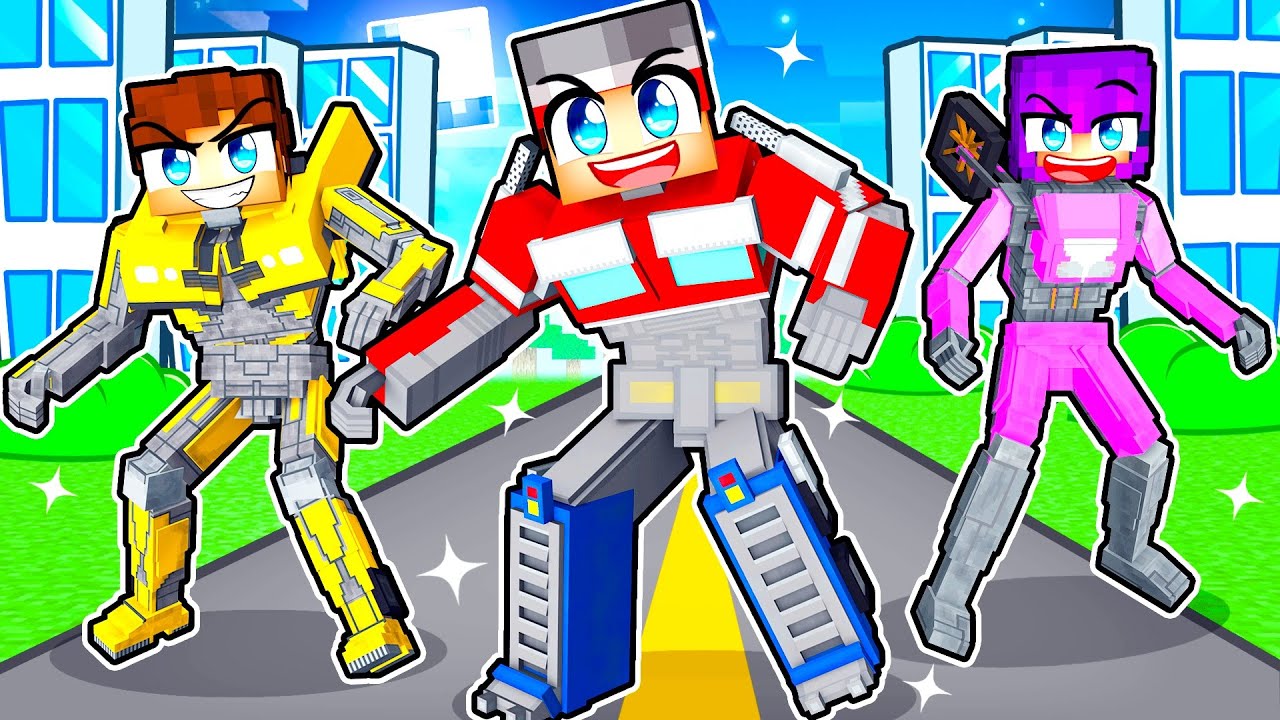 Having a TRANSFORMERS FAMILY in Minecraft! - YouTube
