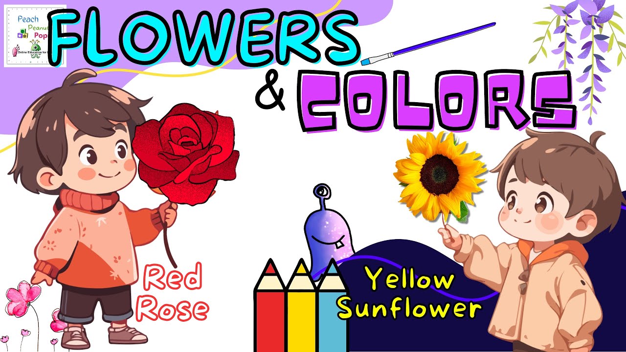 Flowers & Colors For Kids | Colors In English | Flowers Names In ...