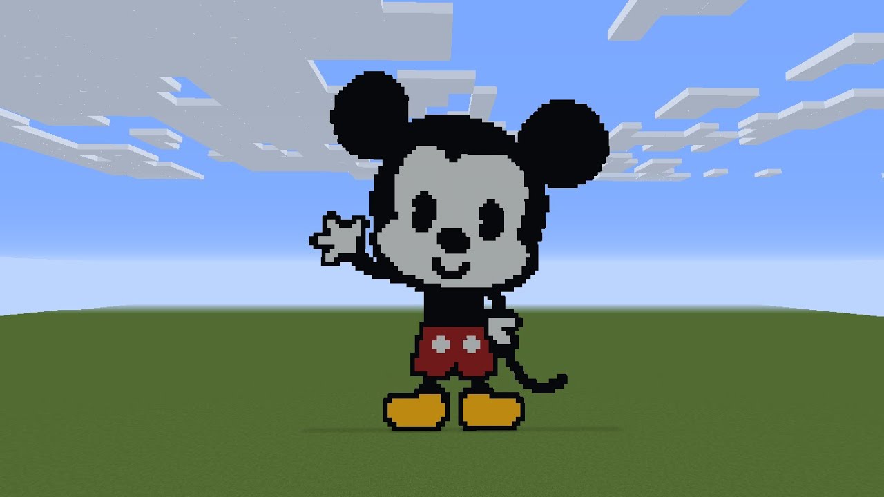 Minecraft Mickey Mouse Yapımı Pixel Art - YouTube