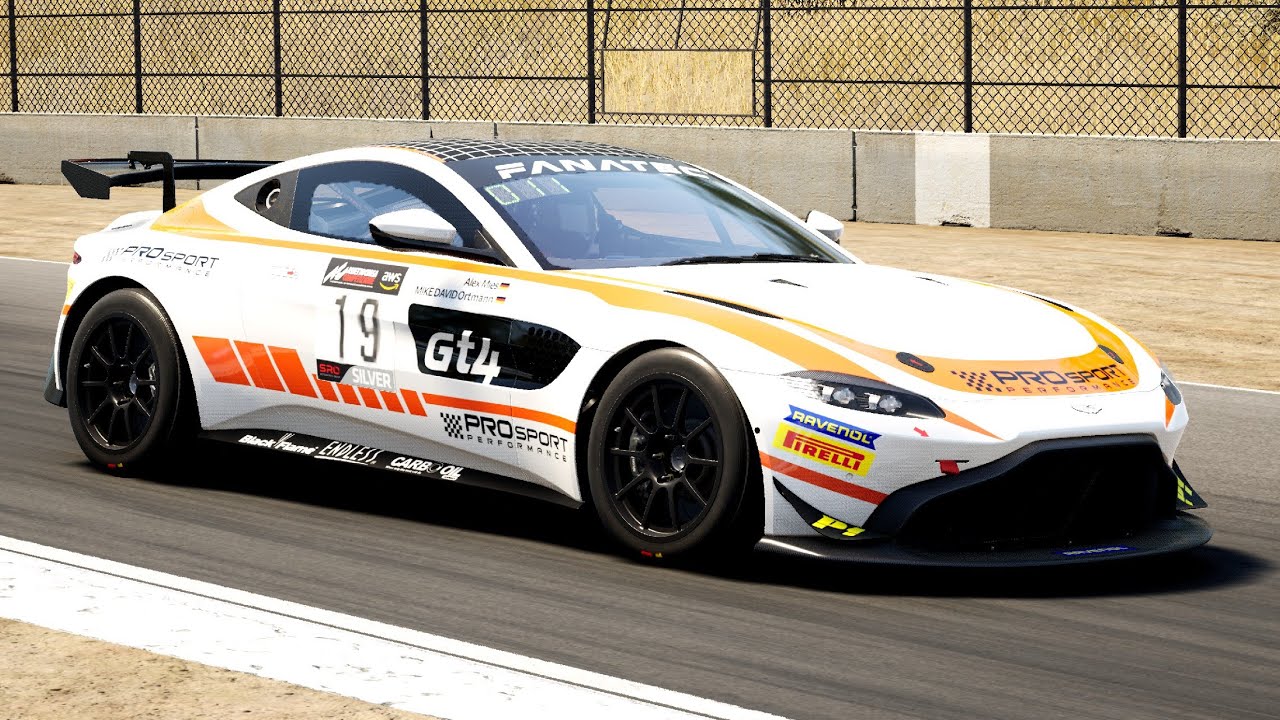 Aston Martin V8 Vantage GT4 @ Laguna Seca Raceway - YouTube