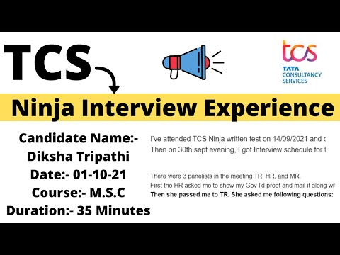 TCS Ninja Interview Experience | Latest 01 October Interview Experience TCS Ninja Series