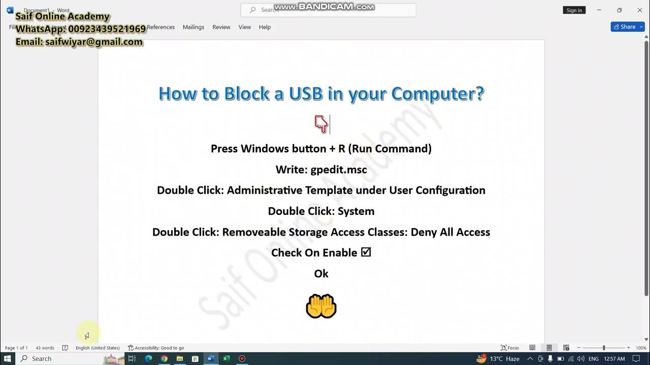 How to Block a USB in a Computer | in Pashto | block USB | Unblock USB | 2024 | Saif Online ...