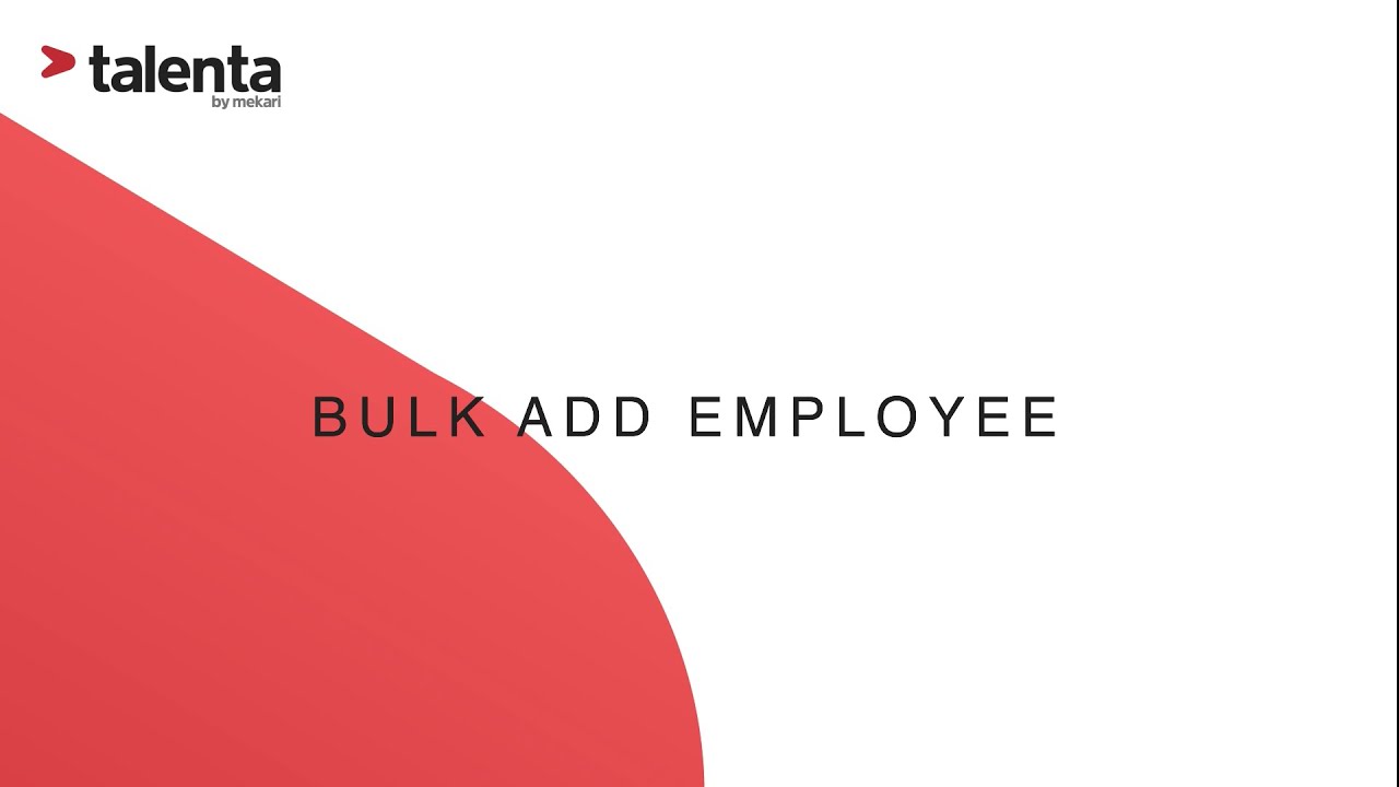 Tutorial - Bulk Add Employee - YouTube