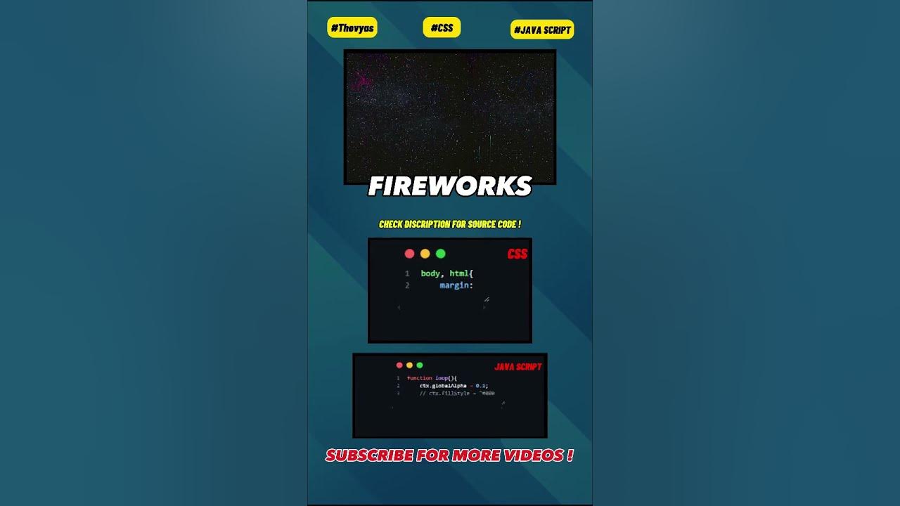 Fireworks Using Html Css Javascript Programming Coding Javascript 0160