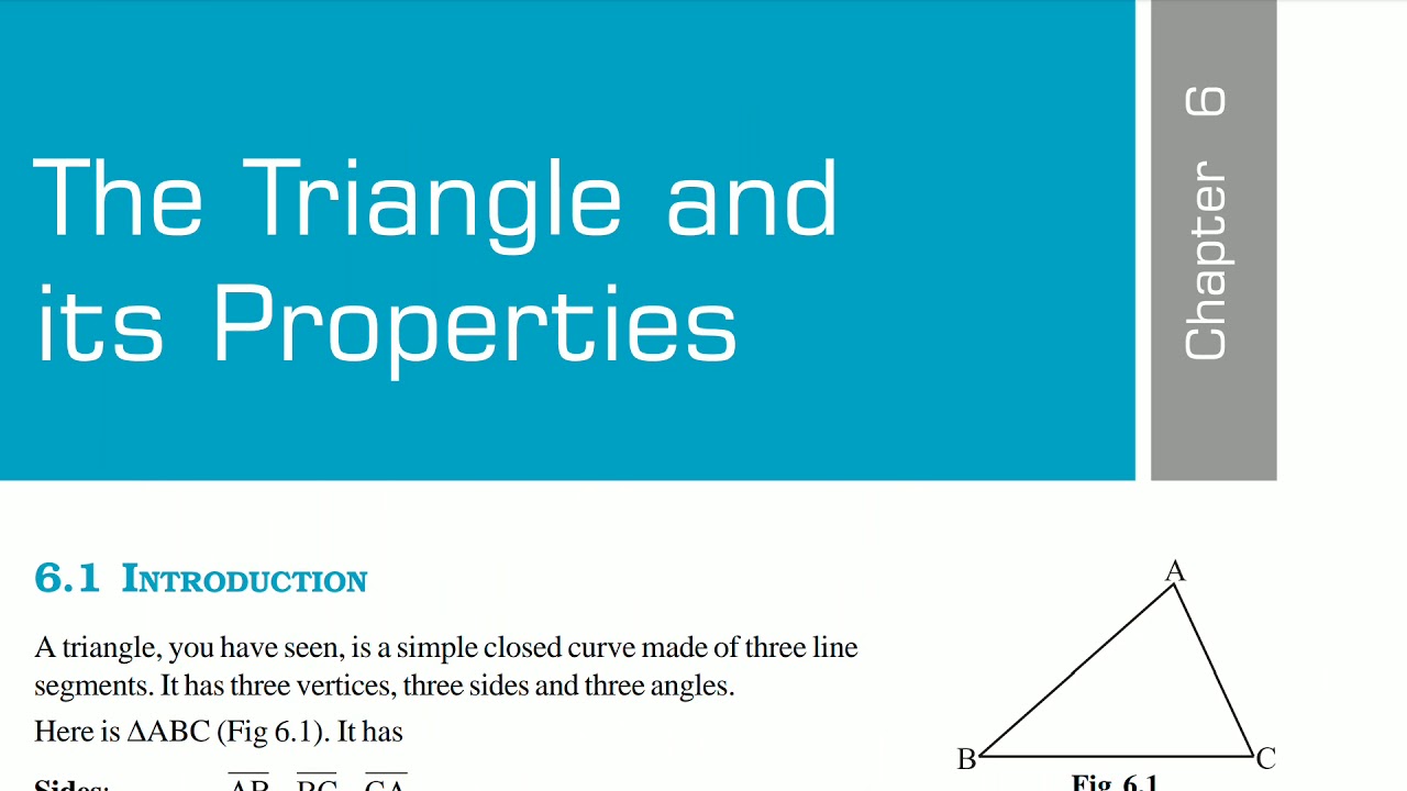 Chapter 6 triangle and it's properties lecture 1 - YouTube