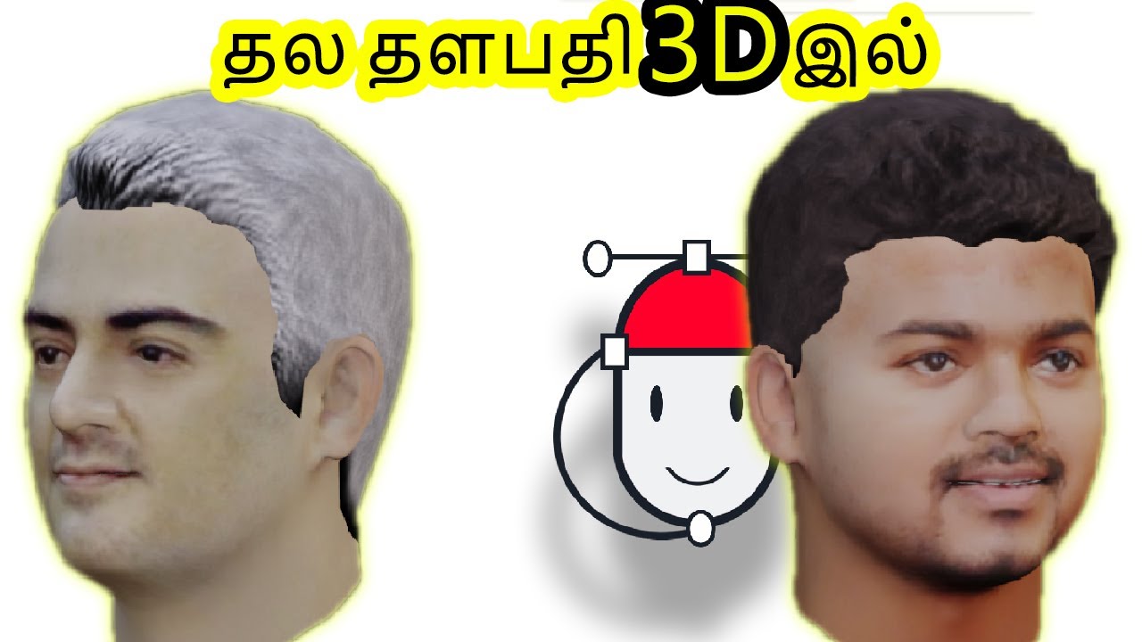 How to make thala thalapathi 3d faces | making a 3d face tutorial - YouTube